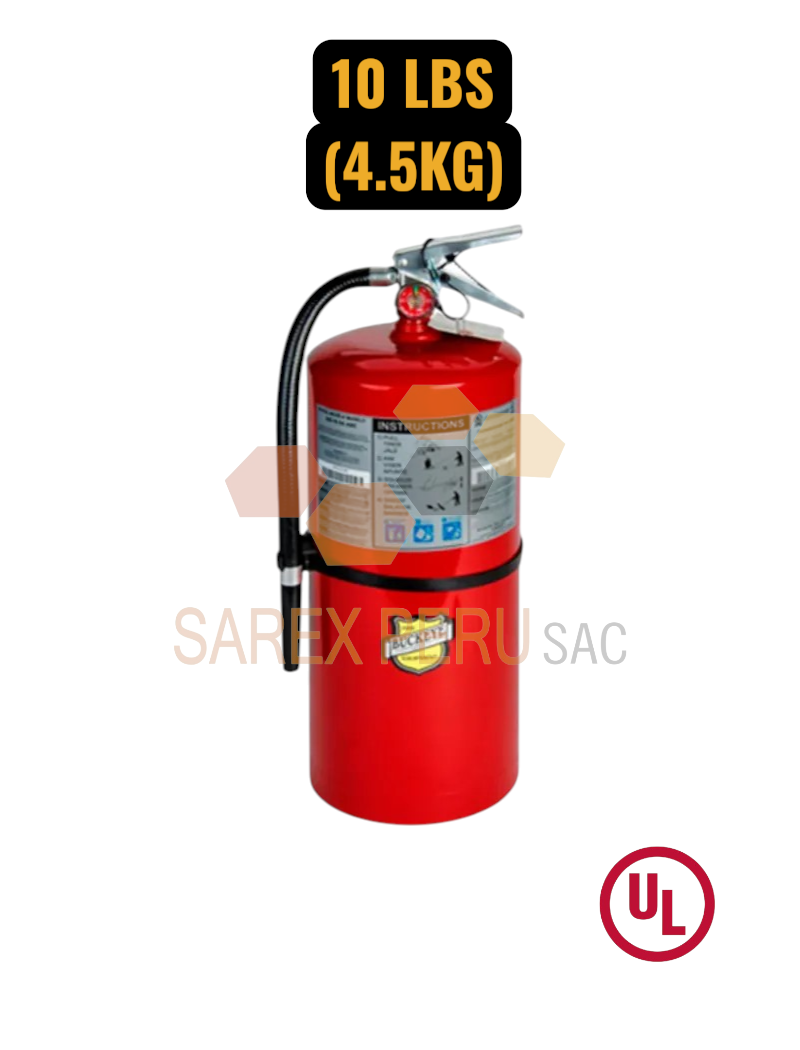 Extintor PQS/ABC 10 Libras (4.5kg) Cert. UL - Sarex Perú